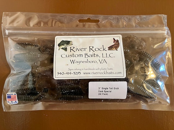 3" Single Tail Grubs (Bulk 50 Pack Bag) – River Rock Custom Baits